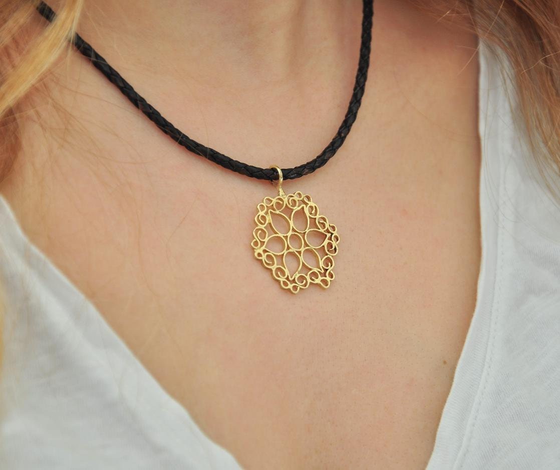 Gold Pendant Solid Gold Pendant Mandala Gold Pendant Fine - Etsy Israel