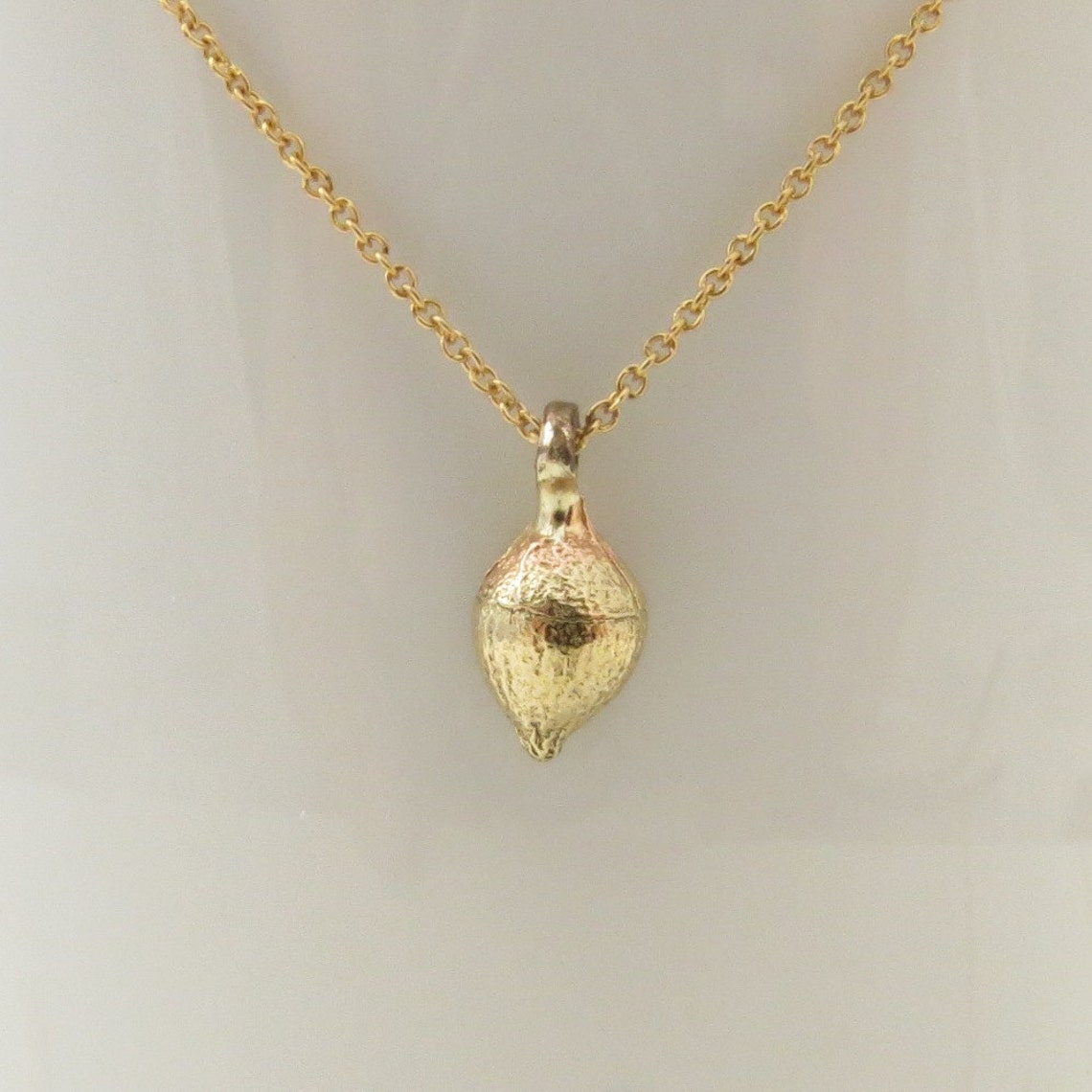Small 14 K Gold Pendant , Little Gold Pendant , Nature Gold Necklace ...
