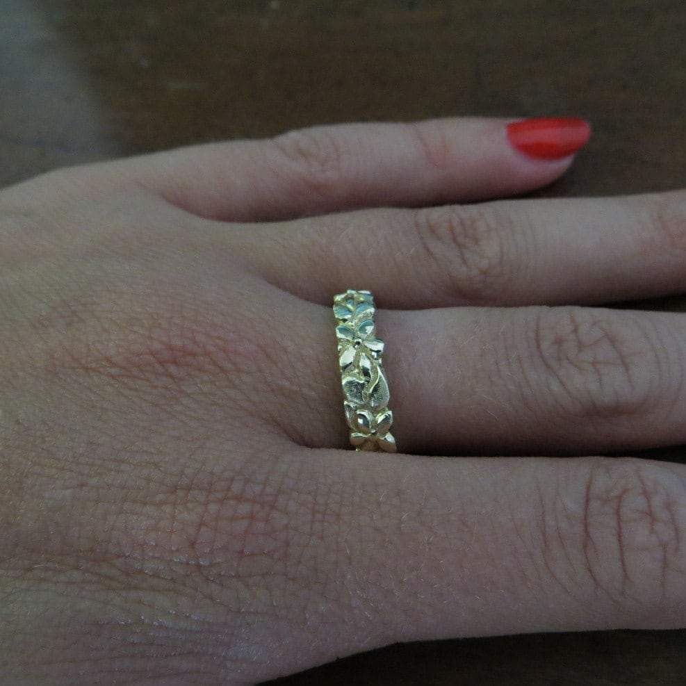 Solid Gold Ring Gold Woman Ring 14k Gold Ring Floral 14k | Etsy