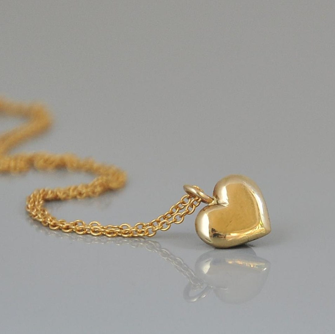 Gold Heart Pendant, 14k Gold Small Heart Necklace,love Gift Jewelry ...