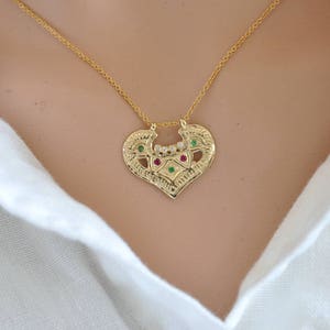 14k Solid Gold Fine Pendant, Indian Style Gold Pendant,solid Gold ...