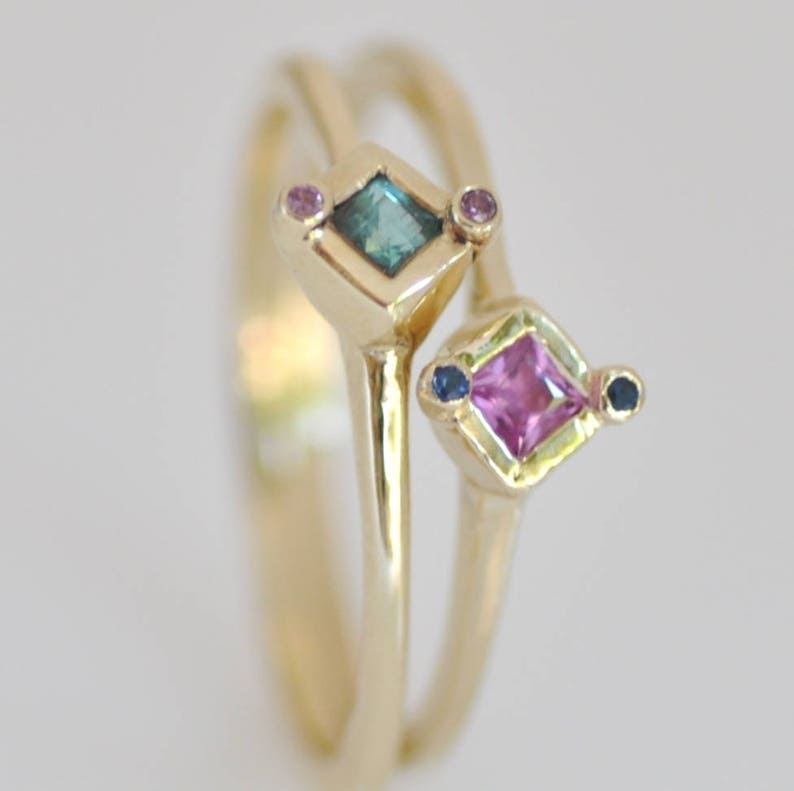 Two Gold Rings, Her and Her Rings, Unique Wedding Ring for Her and Her ...