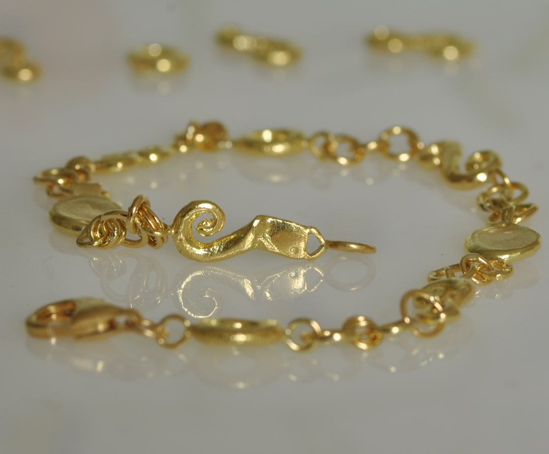 Solid Gold Bracelet, 18k Gold Bracelet, Gold Chain Bracelet, Handmade ...