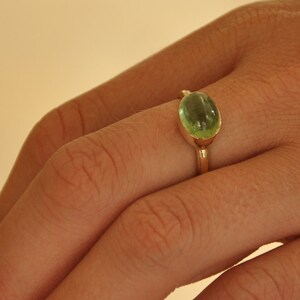 14k Gold Ring , Green Tourmaline Ring , Gold Ring With Green Stone ...