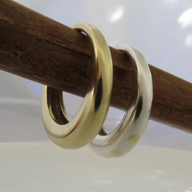 Set of Gold Rings Two Tones Gold Rings for Woman Solid Gold - Etsy