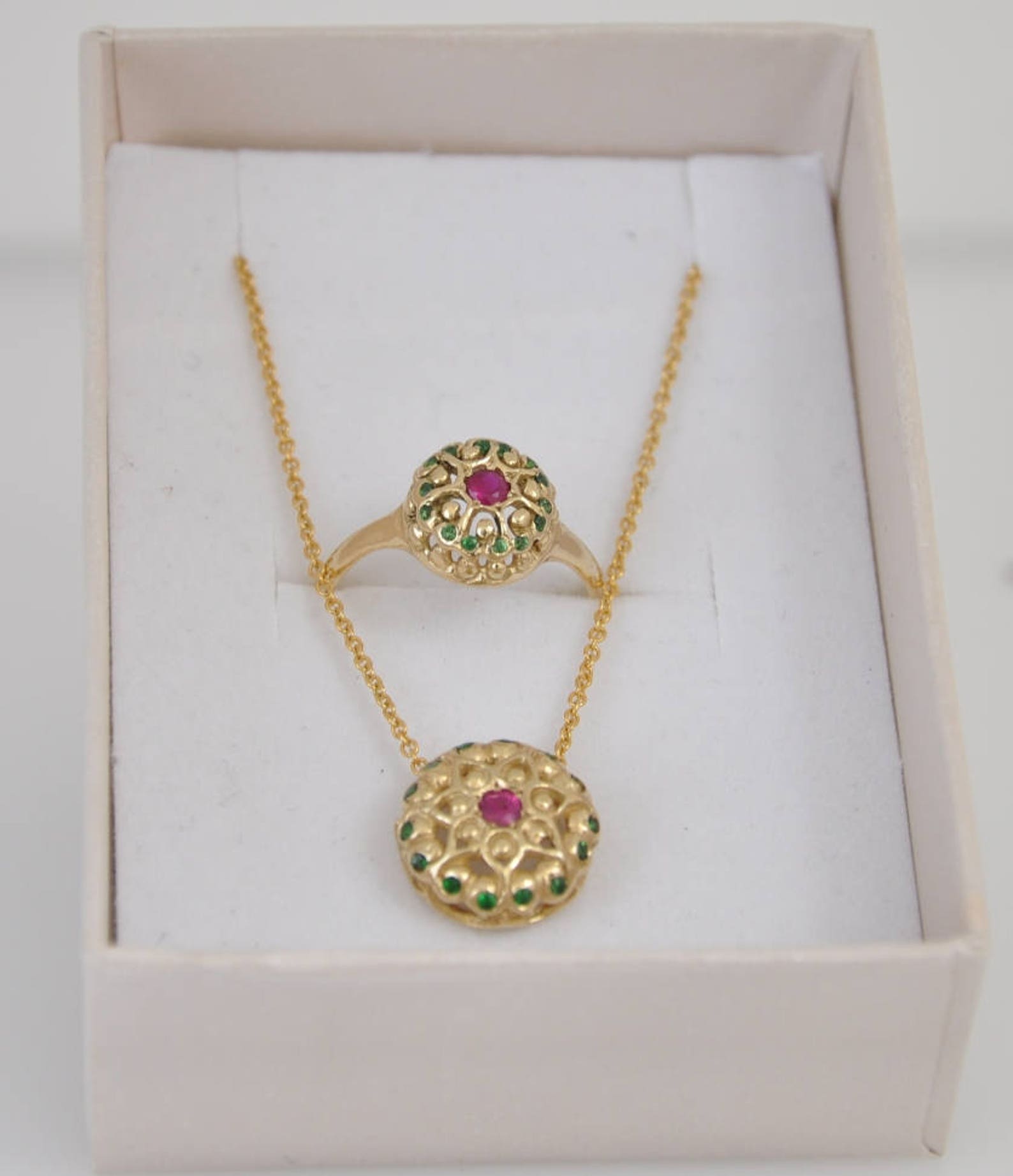 14K Gold Necklace , Unique Gold Jewelry Gift, Fine Gold Present , 14k ...