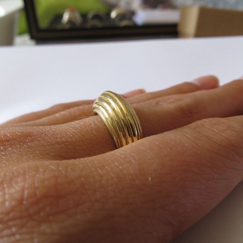 Wide Gold Ring for Woman Heavy Gold Wedding Ringgold Wedding - Etsy