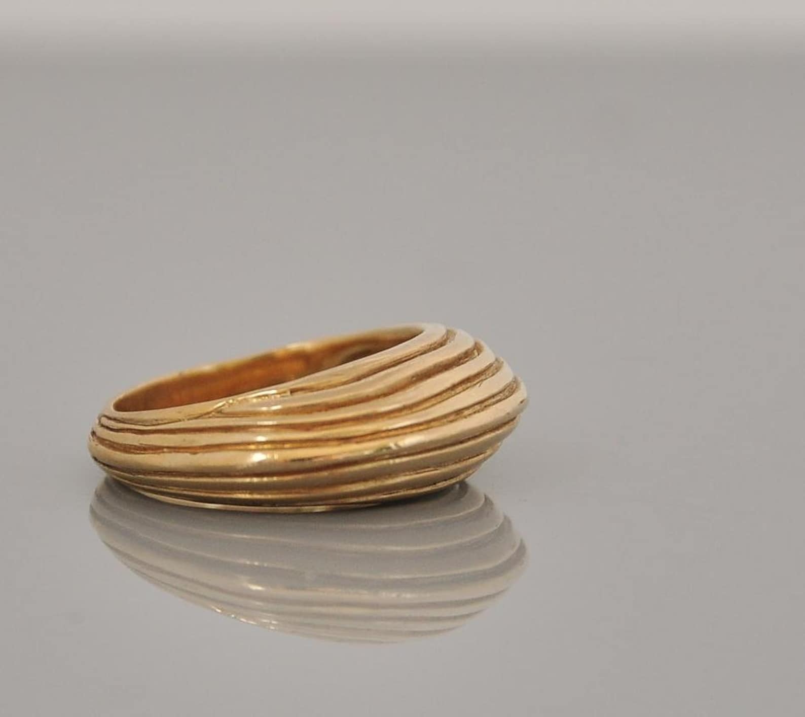 Wide Gold Ring for Woman Heavy Gold Wedding Ringgold Wedding - Etsy