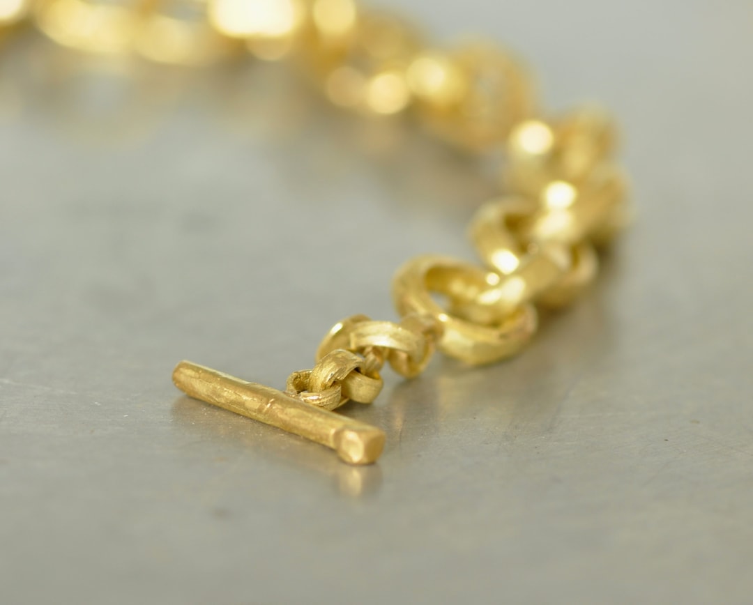 18k Solid Gold Bracelet, Statement Bracelet, Gold Bracelet, Handmade ...