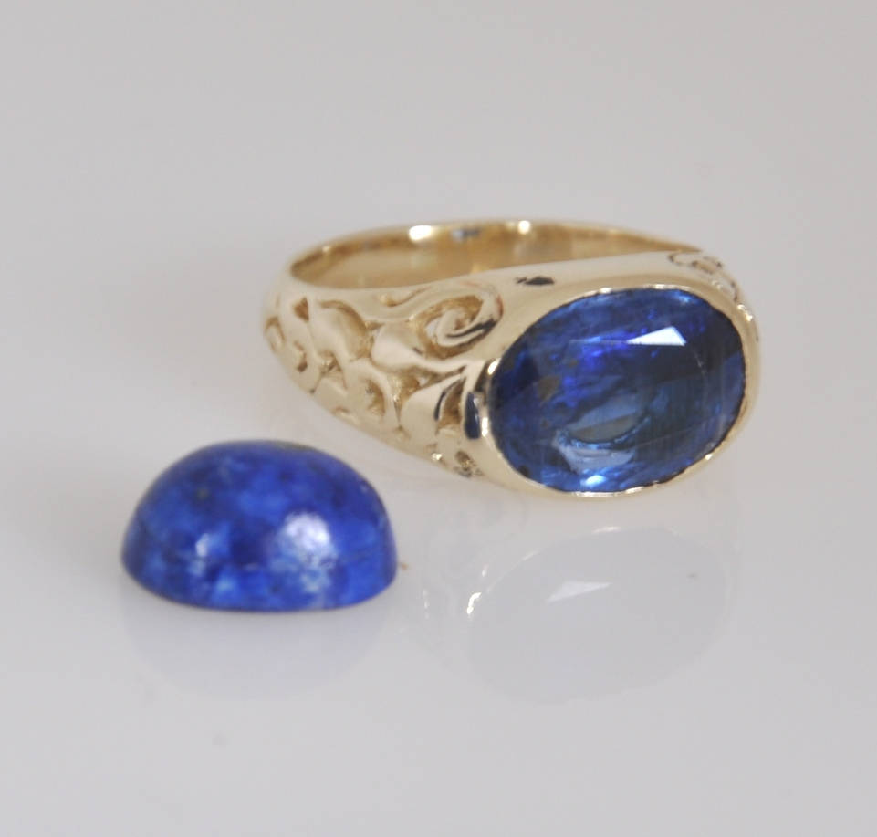 Ring Gold Blauer Stein