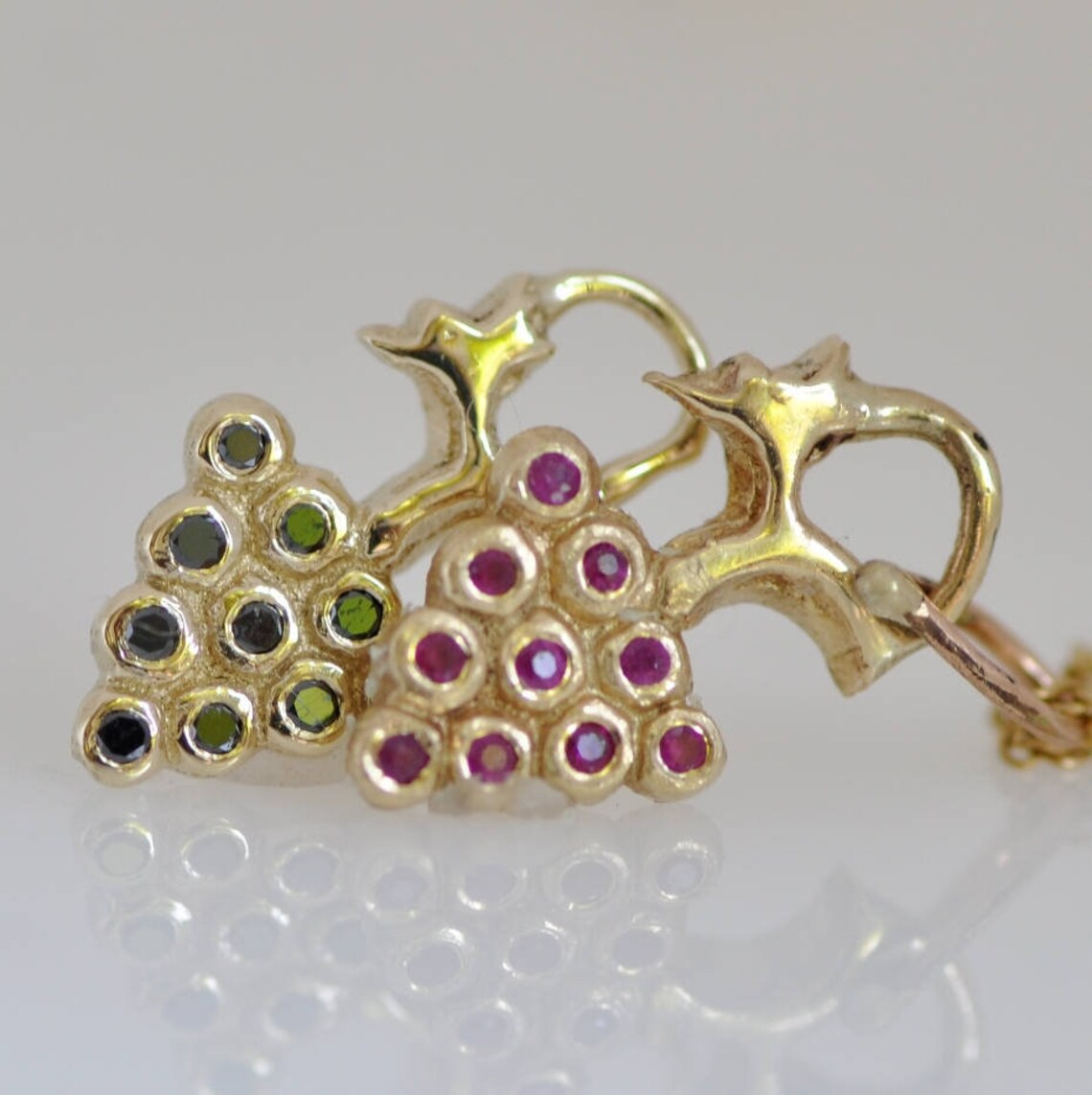 Ruby Post Earring,14k Gold Tiny Earring, Fine Jewelry Earring,grapes ...