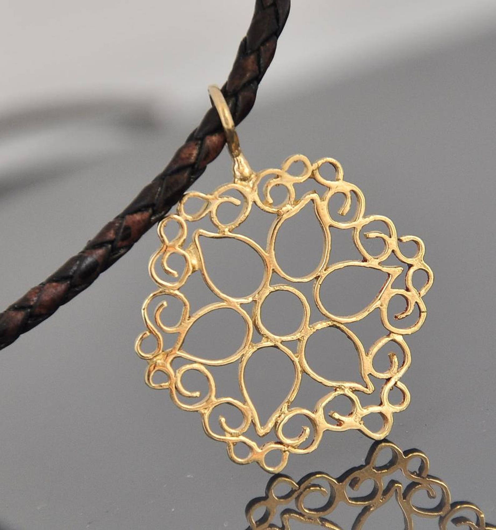 Gold Pendant Solid Gold Pendant Mandala Gold Pendant Fine - Etsy Israel