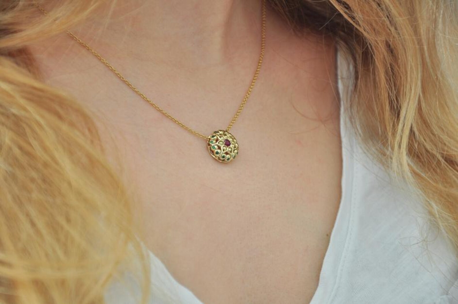 14K Gold Necklace Unique Gold Jewelry Gift Fine Gold | Etsy