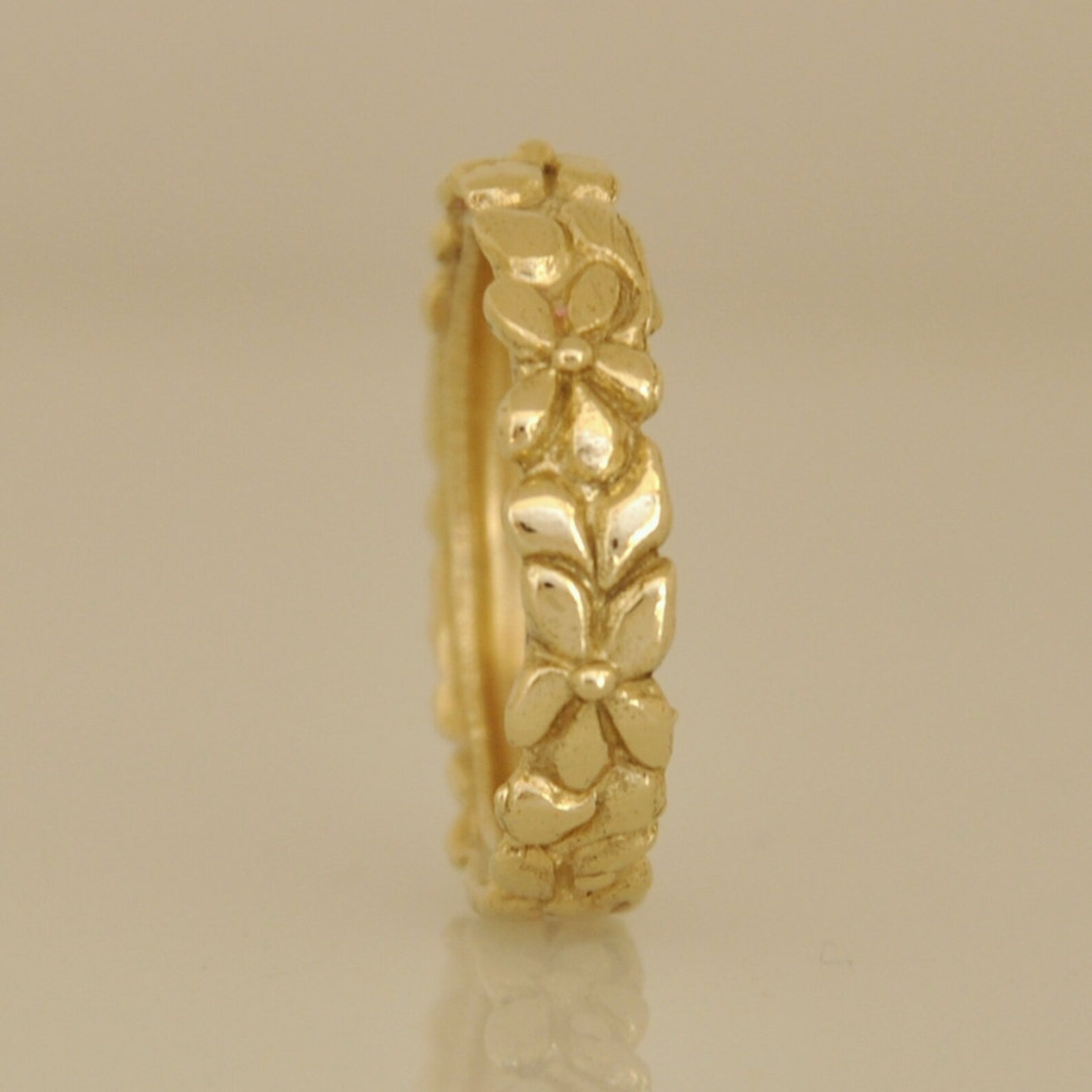 Solid Gold Ring Gold Woman Ring 14k Gold Ring Floral 14k | Etsy