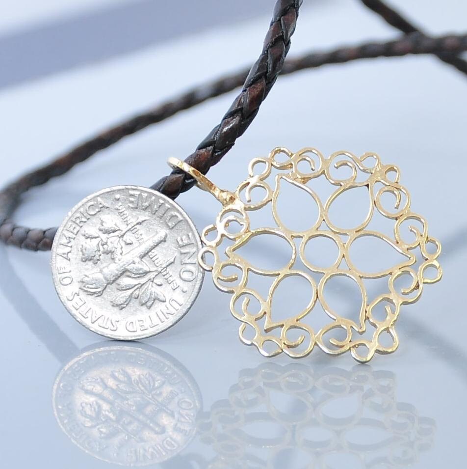 Gold Pendant Solid Gold Pendant Mandala Gold Pendant Fine - Etsy Israel