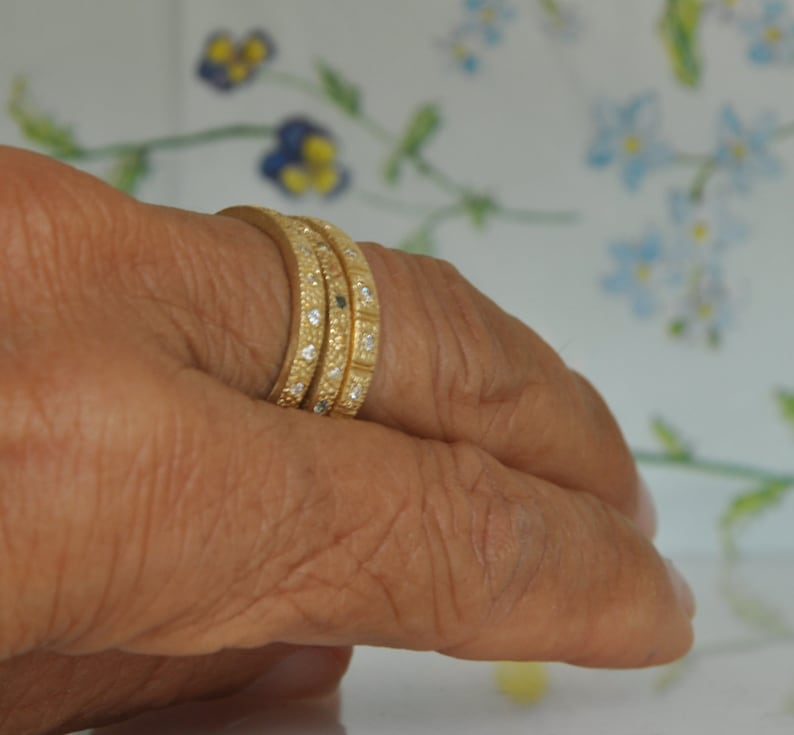 18k Gold Bridal Set of RingGold and Diamonds Wedding | Etsy