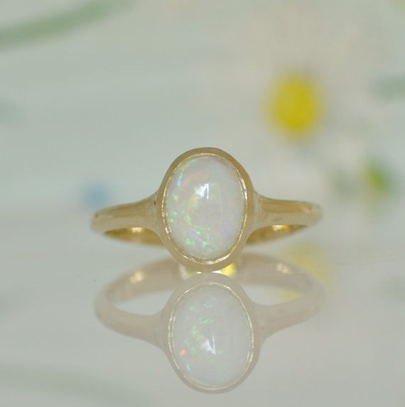 Real gold opal ring store