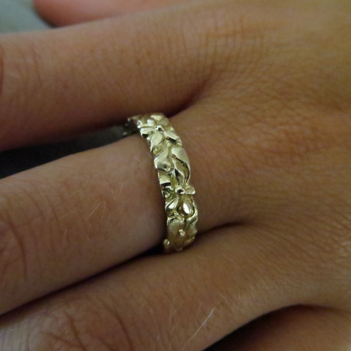 Solid Gold Ring , Gold Woman Ring , 14k Gold Ring , Floral 14k Gold ...