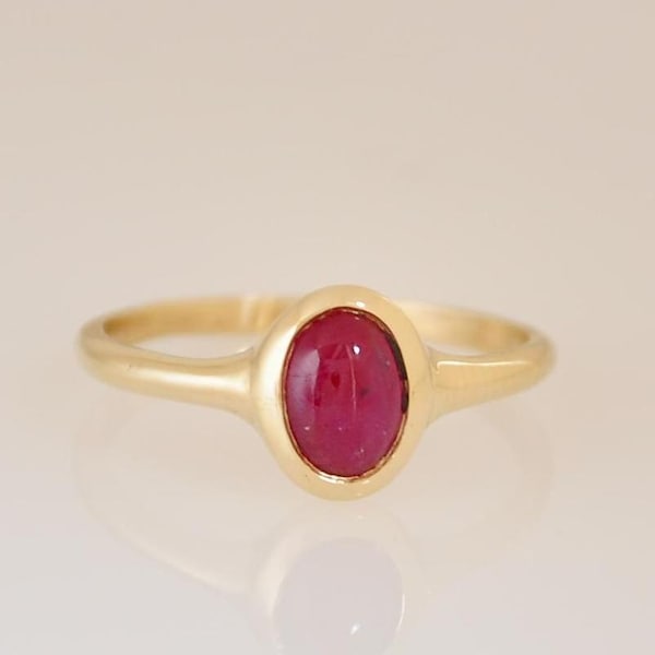 Ruby Cabochon Ring - Etsy