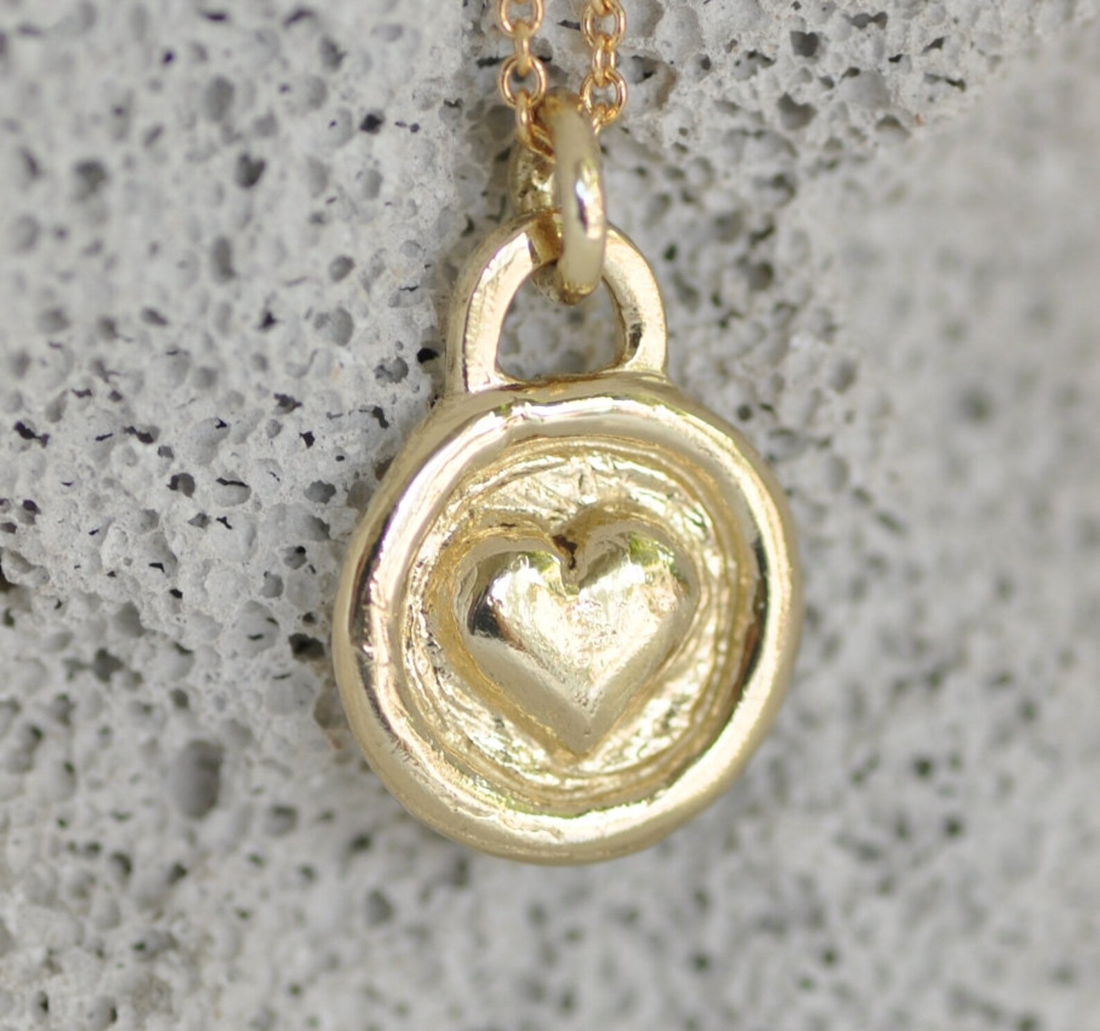 14k Solid Gold Heart Pendant Solid Gold Necklace Gold - Etsy