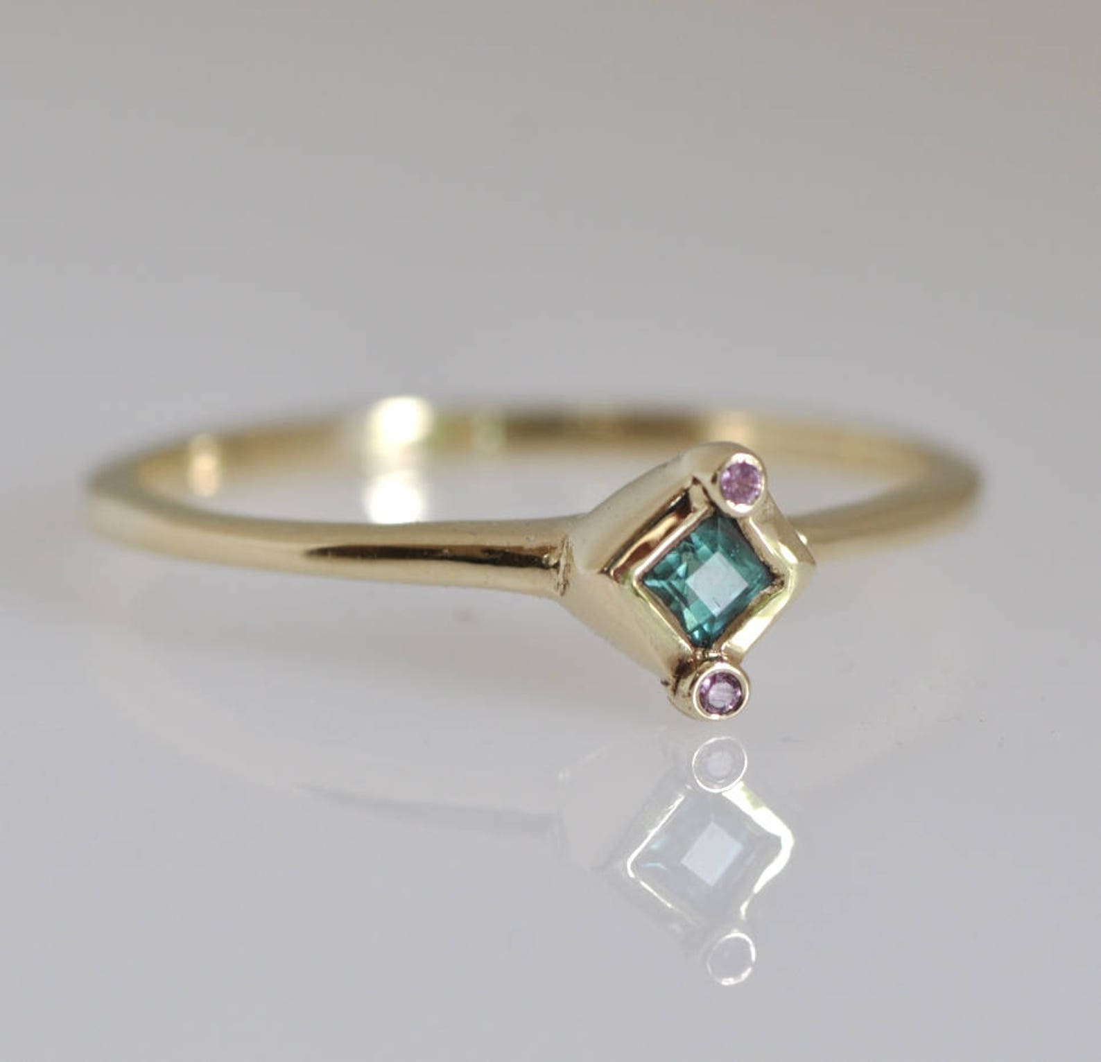 Two Gold Rings Her and Her Rings Unique Wedding Ring For Her | Etsy