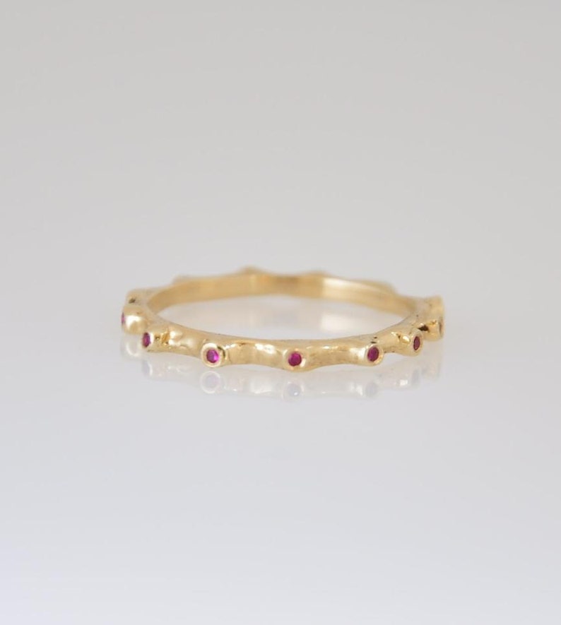 Gold Stacking Ring Eternity Gold Ring Ruby Ring 14k - Etsy