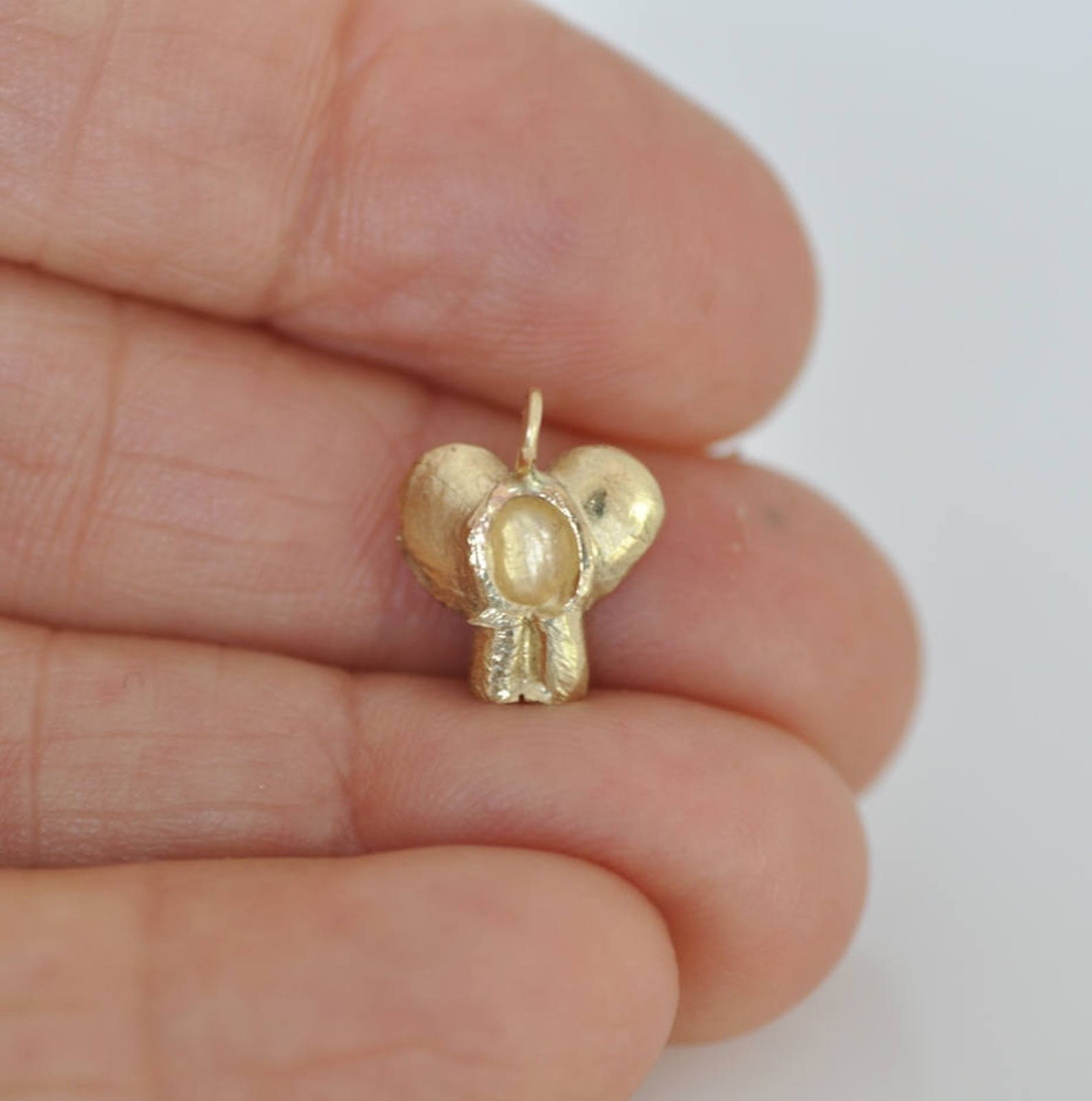 Solid Gold Elephant Pendant, 14K Solid Gold Necklace, Minimalist ...