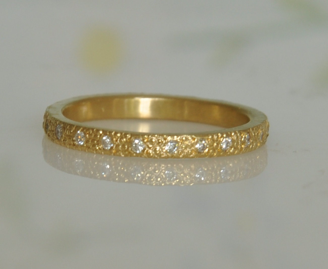 18k Gold Bridal Set of RingGold and Diamonds Wedding | Etsy