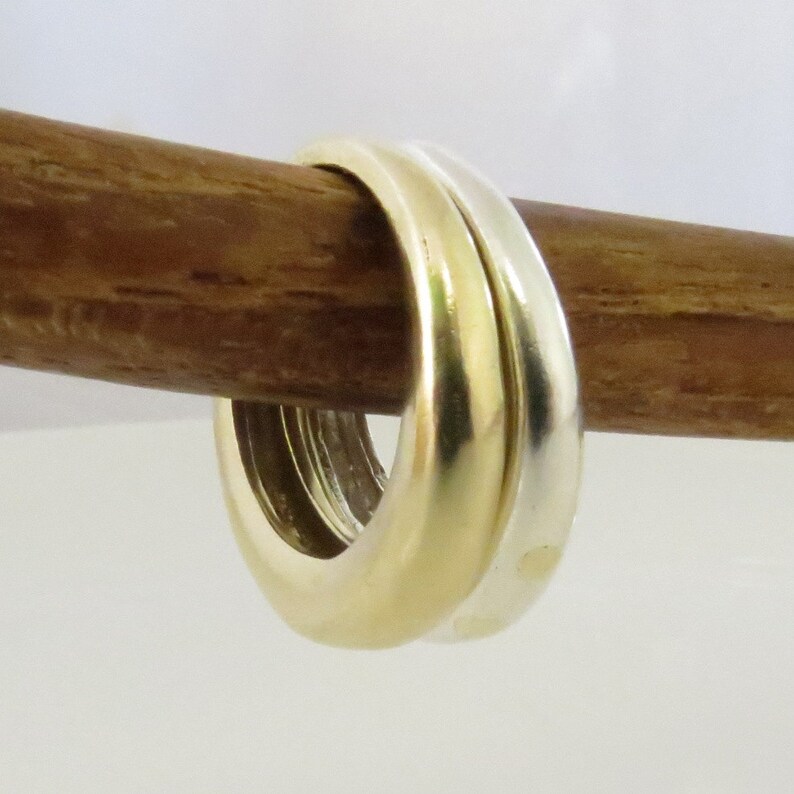 Set of Gold Rings Two Tones Gold Rings for Woman Solid Gold - Etsy
