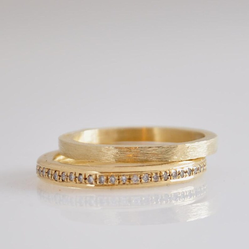 18k Gold Band Natural Look Wedding Ring 18k Gold Wedding - Etsy Israel