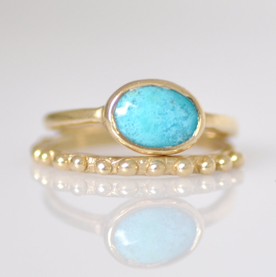 Turquoise Ring 14 K Gold Ring Solid Gold Ring Fine - Etsy Israel