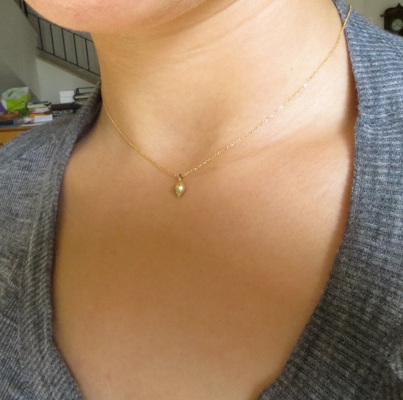 Small 14 K Gold Pendant , Little Gold Pendant , Nature Gold Necklace ...