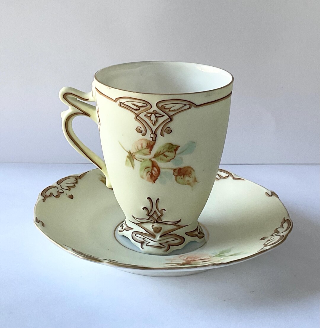 Vintage Old Ivory Silesia Clairon Porcelain China Chocolate Cup and ...