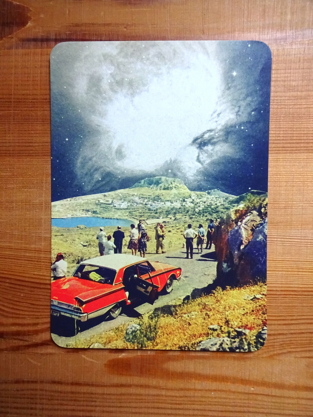 Postcard, Greeting Card, Collage, Illustration, Space, Planets ...
