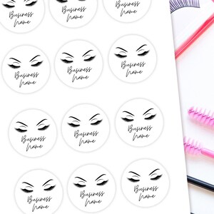 Eyelashes Sticker Sheets Custom Business Name Sticker Labels - Etsy