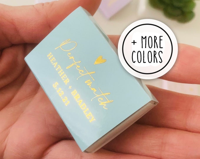 Gold Foil Wedding Matches Personalized Match Boxes a Perfect Match ...