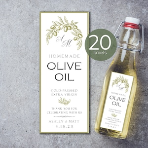 Homemade Olive Oil Favor Labels, Personalized Wedding Labels, Olive Oil ...