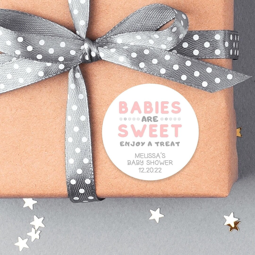 Babies Are Sweet Enjoy a Treat Stickers, Baby Shower Sticker Labels ...
