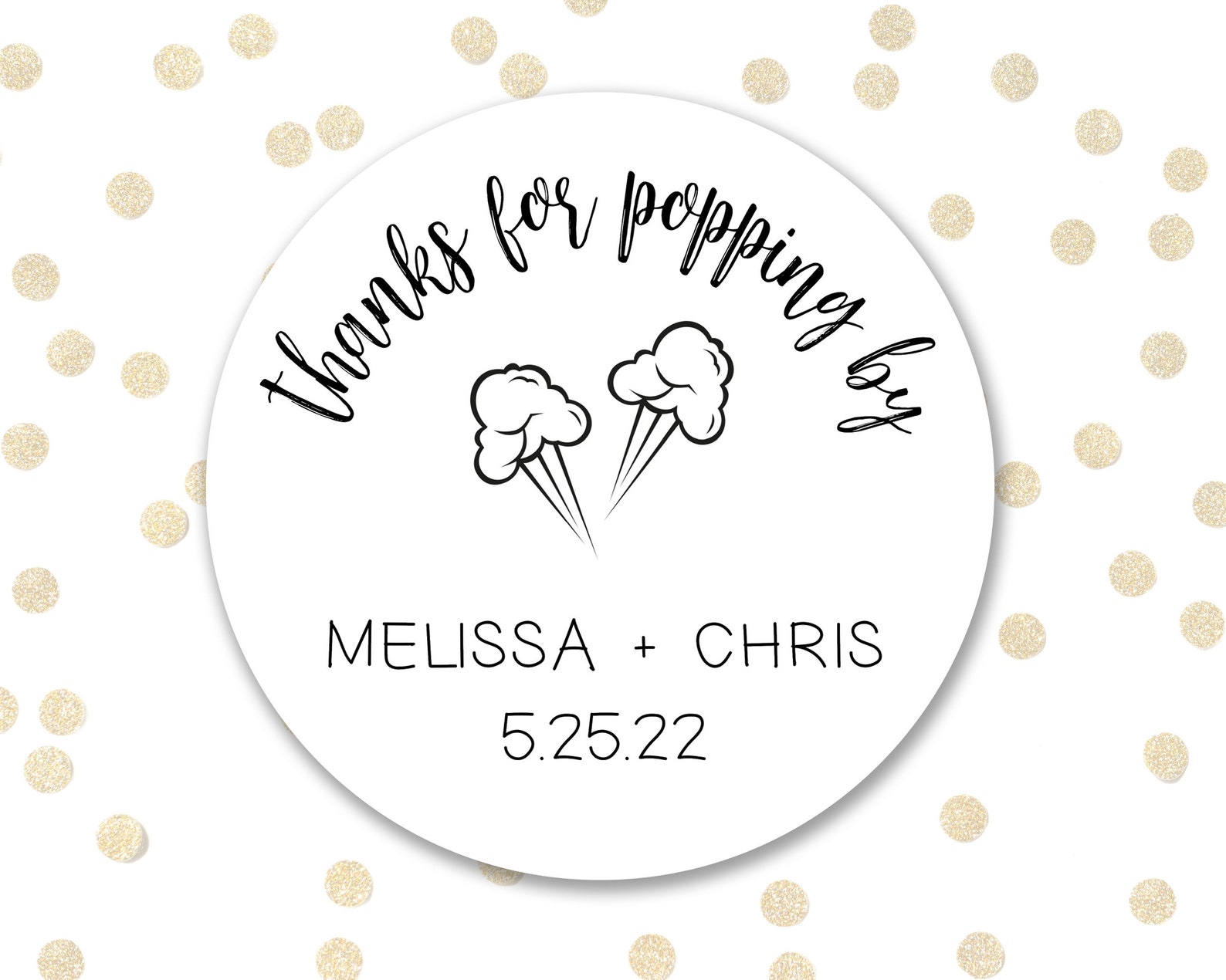 Thanks for Popping by Stickers Popcorn Favor Sticker Labels - Etsy