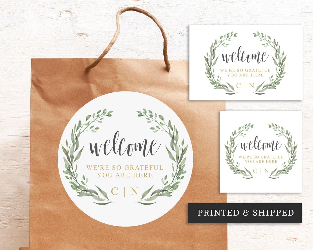 Welcome Wedding Stickers Custom Labels for Hotel Welcome Bags or Gift ...