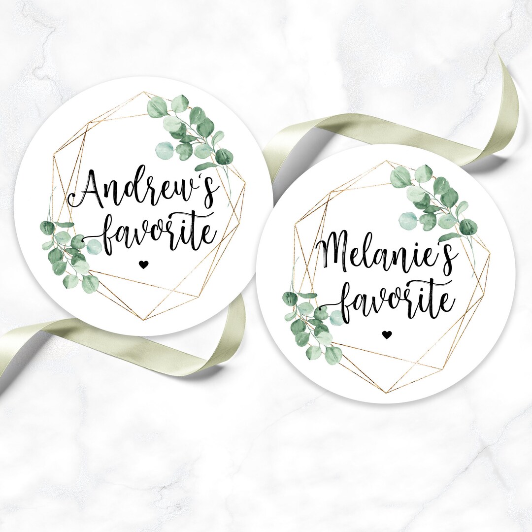 His Favorite Her Favorite Favor Stickers Eucalyptus - Etsy