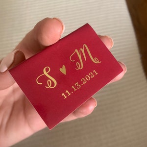 Gold Foil Wedding Matches Personalized Match Boxes a Perfect - Etsy