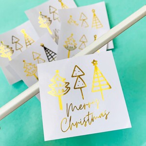 Gold Foil Christmas Sticker Labels Merry Christmas Gift - Etsy