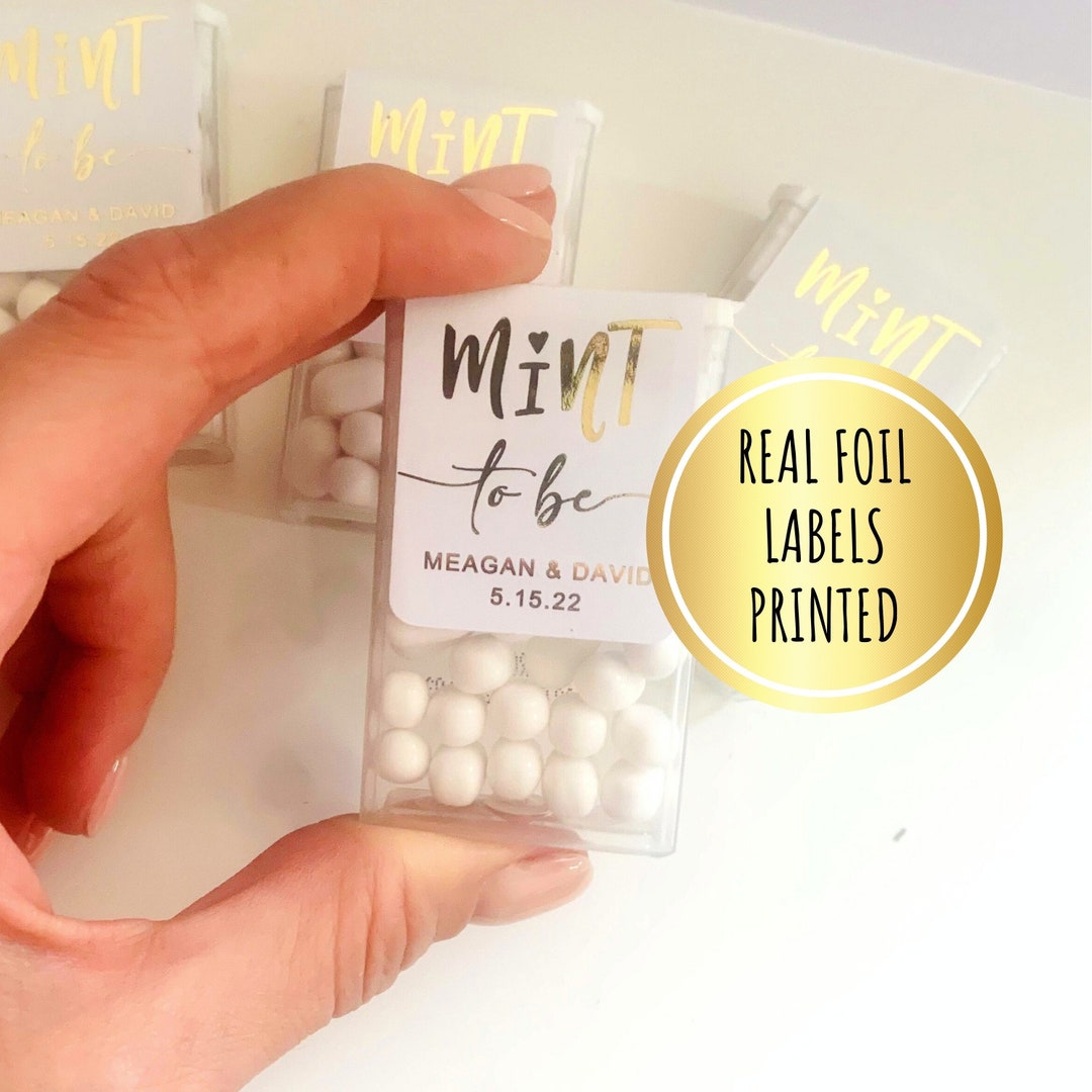 Gold or Silver Mint to Be Labels, Tictac Favor Stickers, Bridal Shower ...