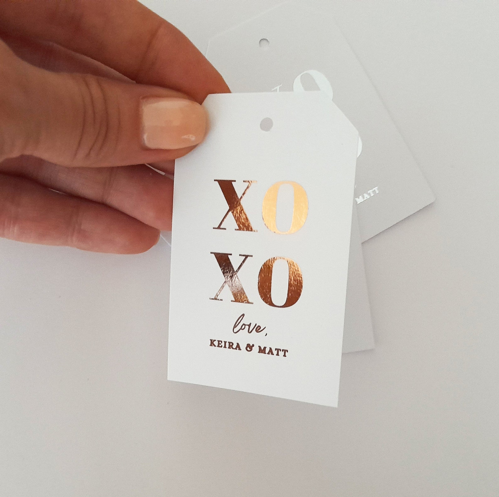XOXO Foil Gift Tags Custom Name Wedding Favor Tags - Etsy