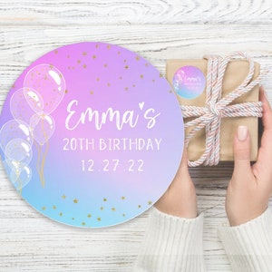 Custom Happy Birthday Sticker Labels, Happy Birthday Stickers for Party ...