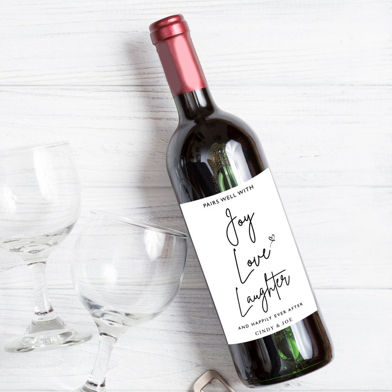 Pairs Well With Wedding Gift Custom Wine Bottle Labels - Etsy