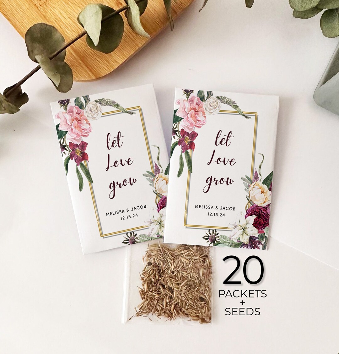 Personalized Seeds Packets for Wedding, Bridal Shower Favors ...
