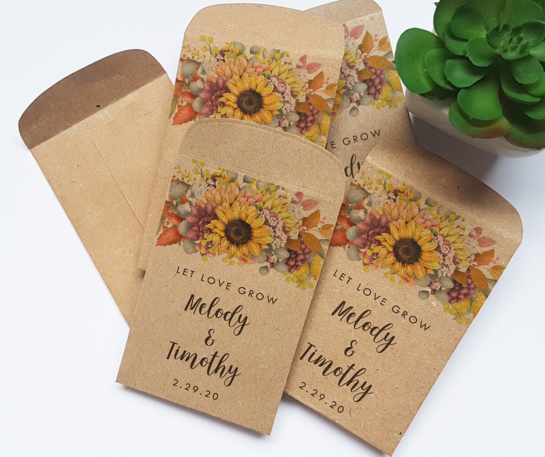 20 Kraft Sunflower Packets for Seeds Favors - Etsy
