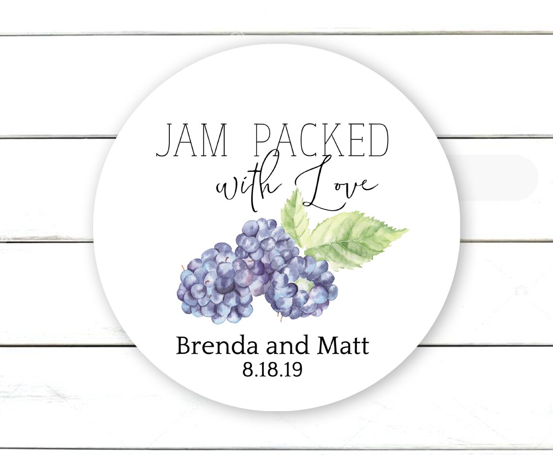 Jam Packed With Love Stickers or Tags Strawberry Peach Jam | Etsy